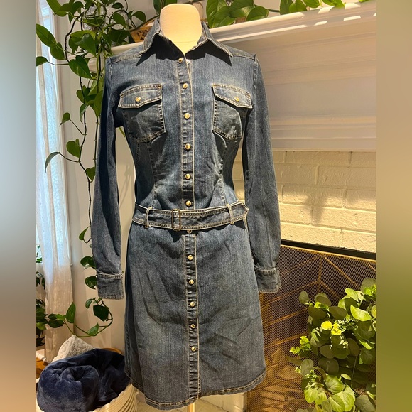 Moda International | Dresses | Moda International Denim Dress Wbelt ...